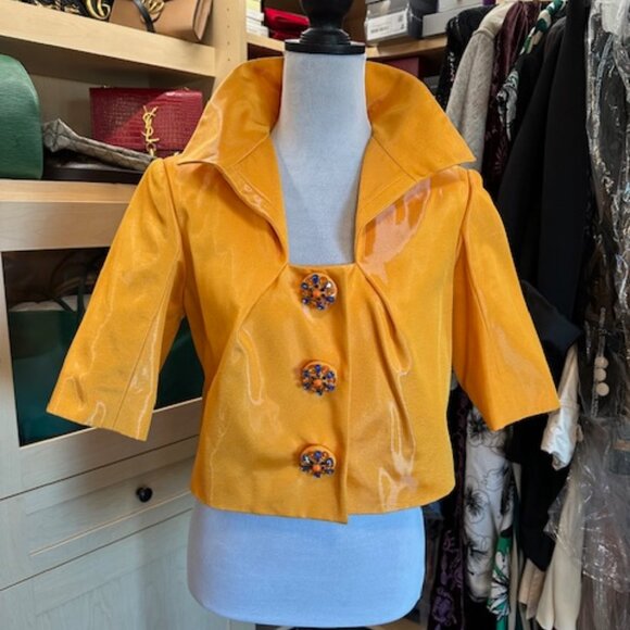 Louis Vuitton | Jackets & Coats | Louis Vuitton Yellow Bolero Jacket ...